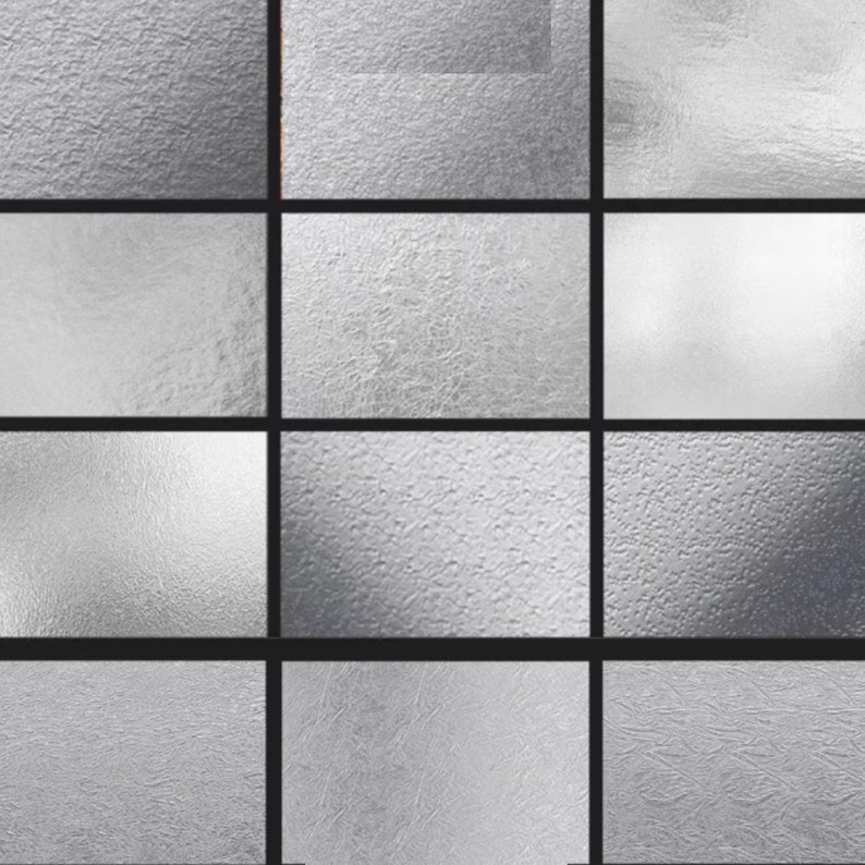 56 Silver Foil Texture Procreate & Photoshop Material | Metallic Silver ...