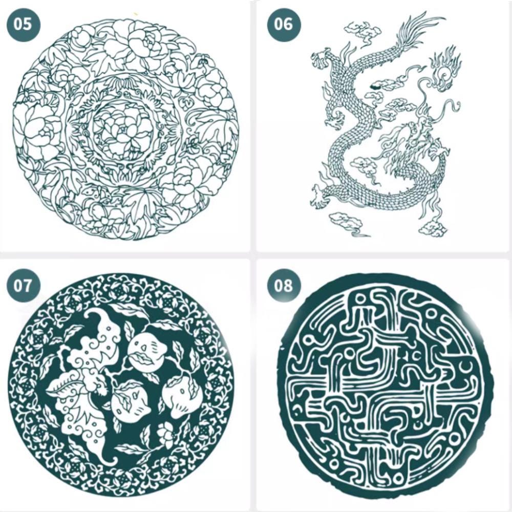 Circular Classic Patterns Procreate & PS Brush AI Vector Designs of ...