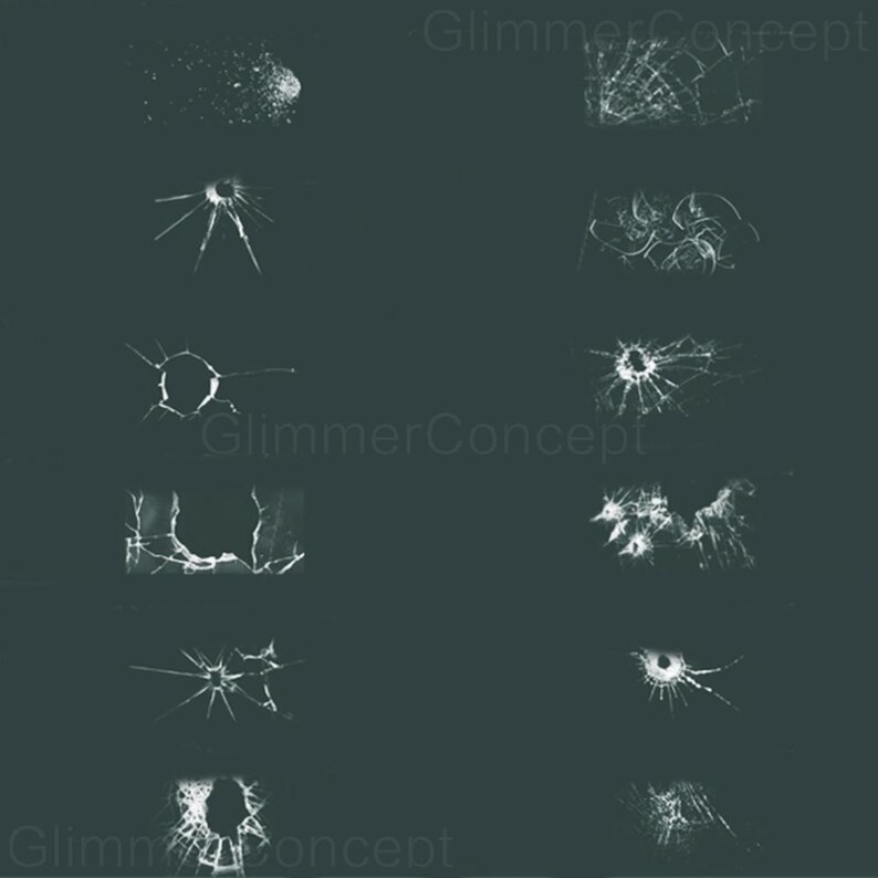 Realistic Glass Shatter Procreate Brush PS Brush Transparent Broken ...