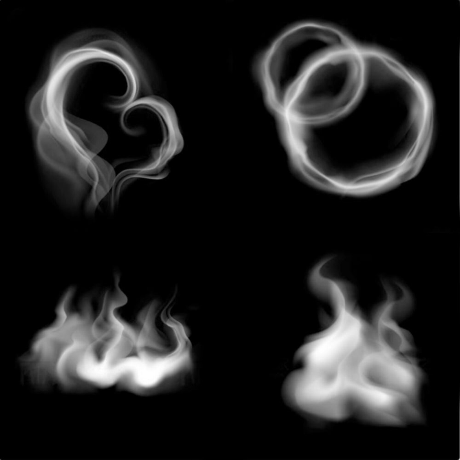29 Swirling Mist Procreate Smoke Stamp Brushes, Steam, Vapor, and Heart ...