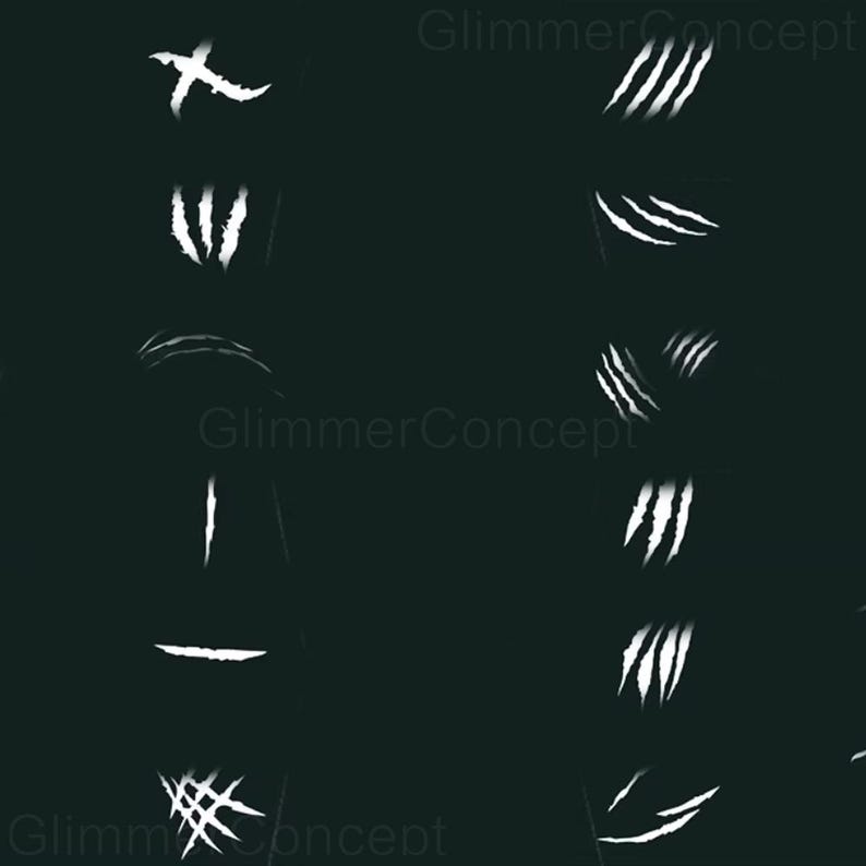 Animal Monster Claw Marks & Scratches Procreate PS Brushset for ...