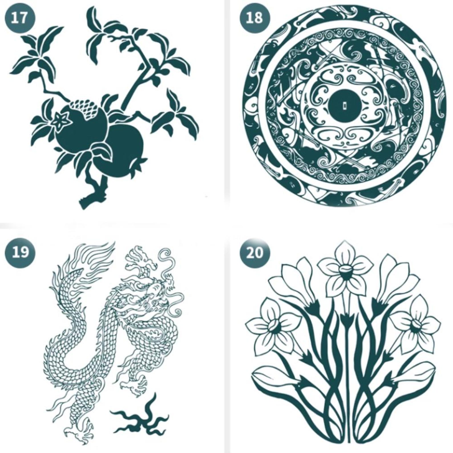 Circular Classic Patterns Procreate & PS Brush | AI Vector Designs of ...