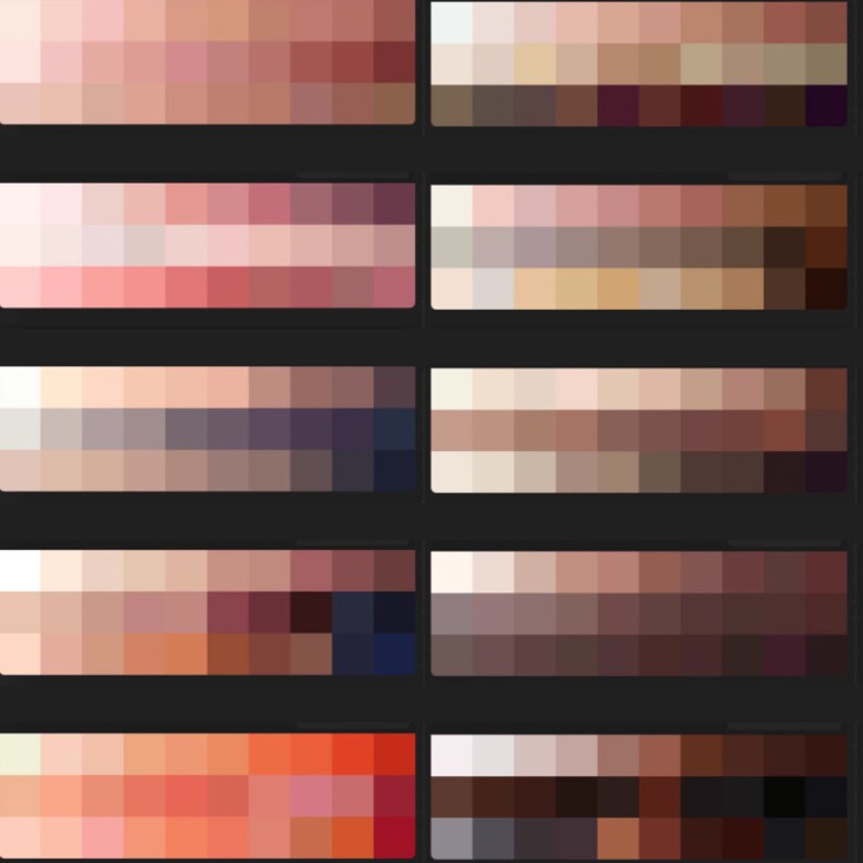 30+ Skin Tone Swatch Color Palette Procreate | Anime Character Coloring ...