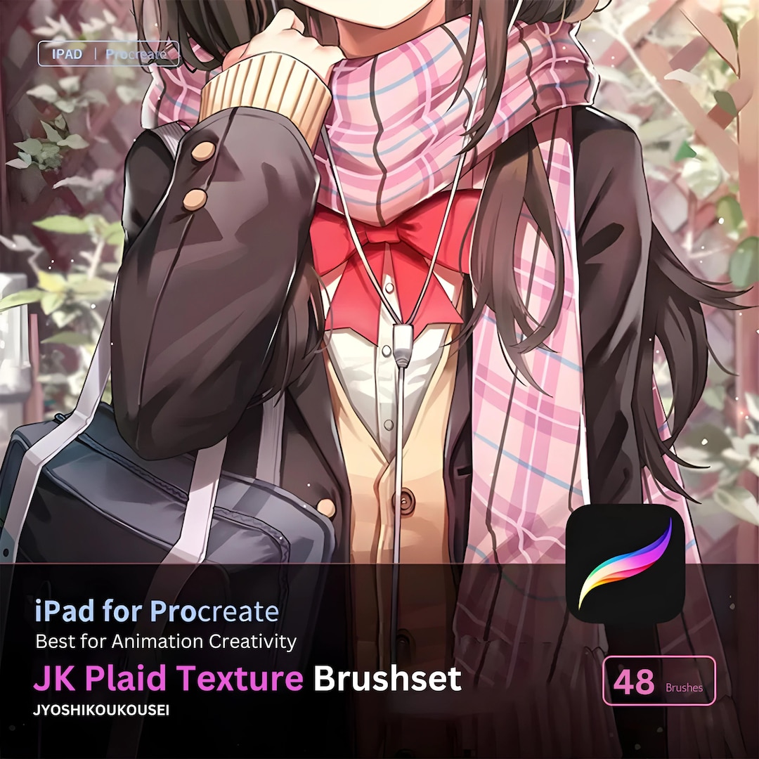 48 Japan Animate JK Plaid Texture Brushset Skirt Texture Seamless ...