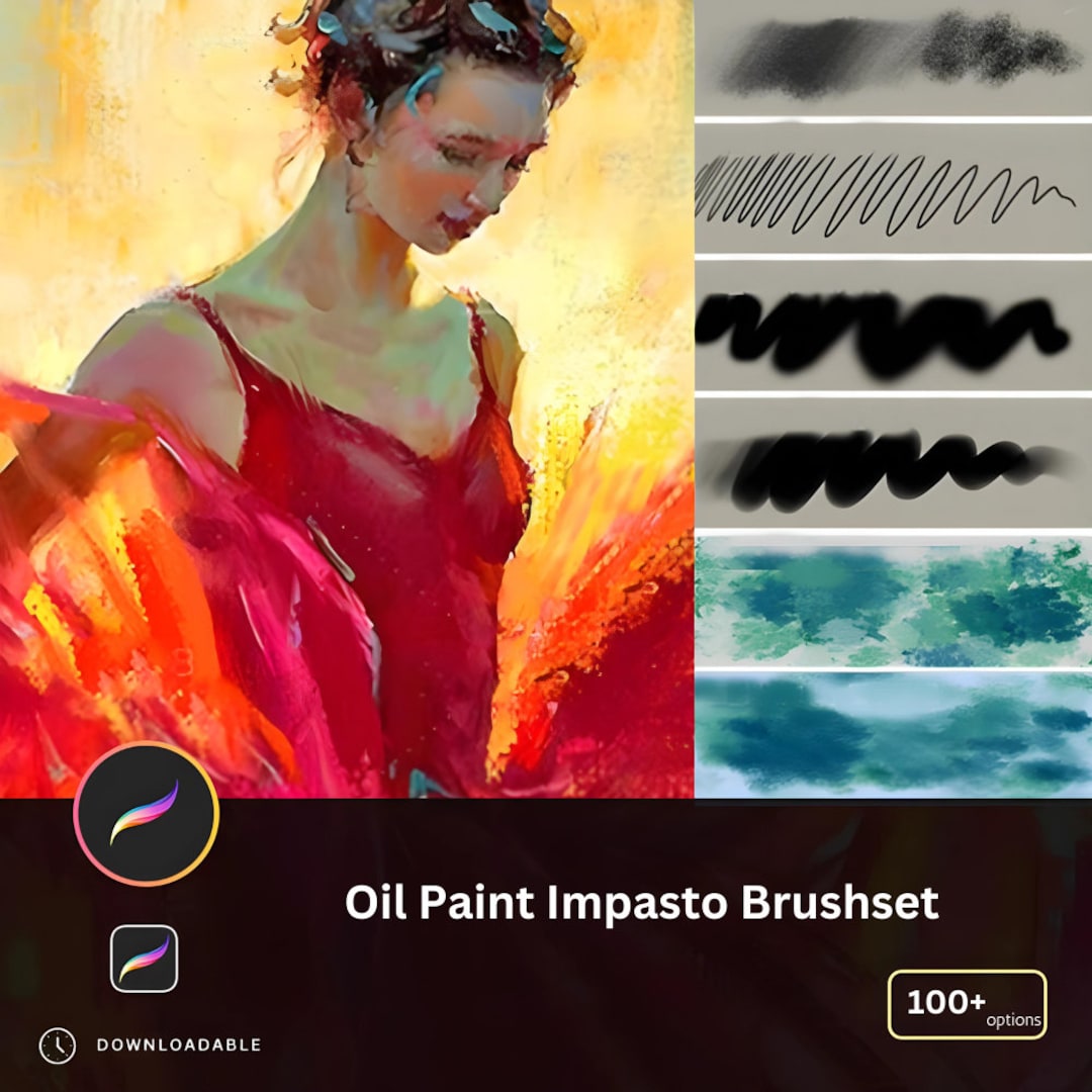 100+ Impasto Strokes , Realistic Oil Paint Textures, Acrylic Procreate ...