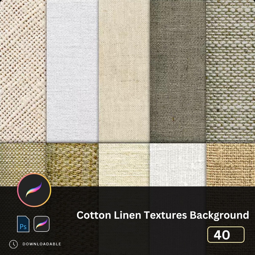 Elegant Cotton Linen Textures Procreate PS, Subtle Fabric Patterns ...