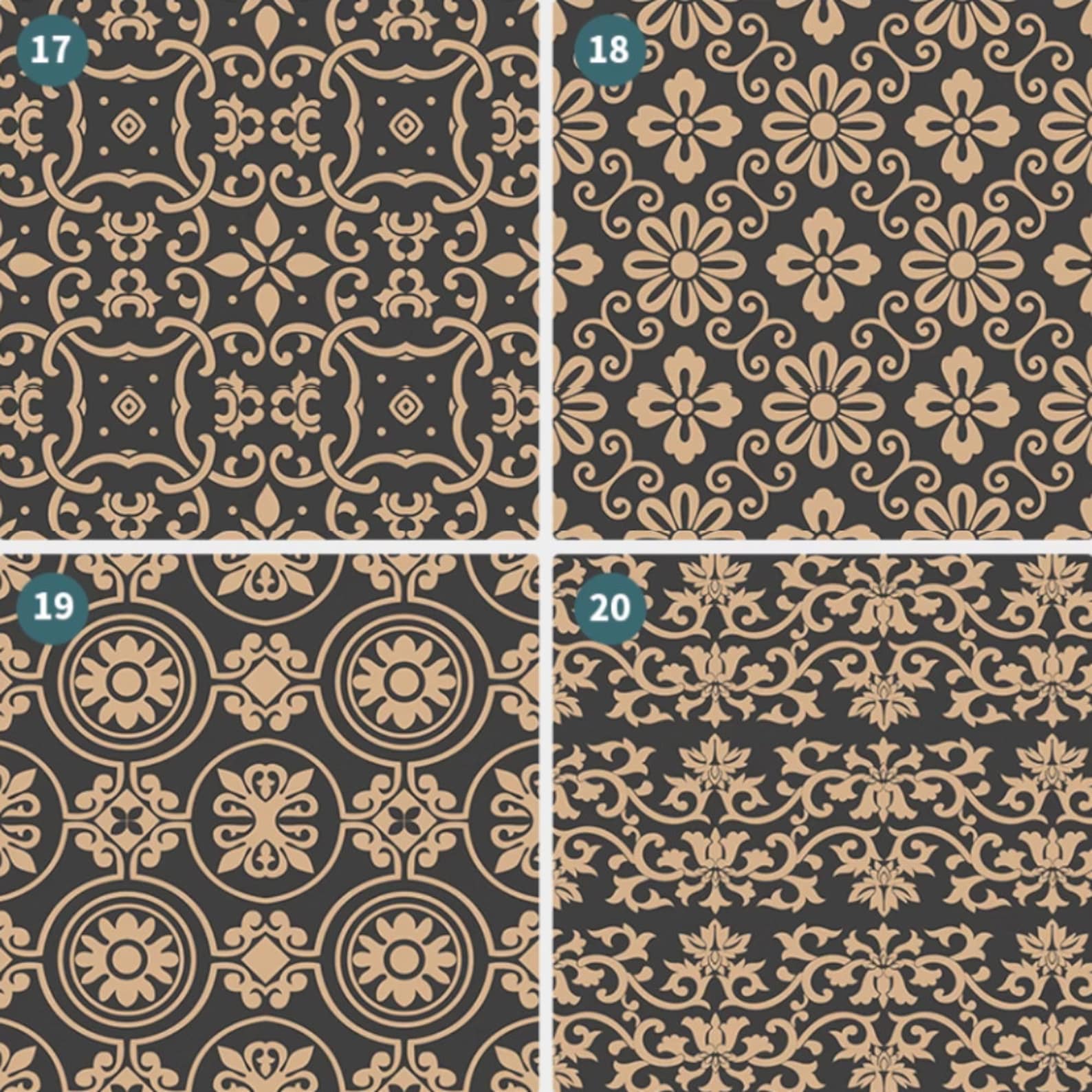 55 Palace Floor Tiles Pattern Procreate & Photoshop Brushes Vintage ...