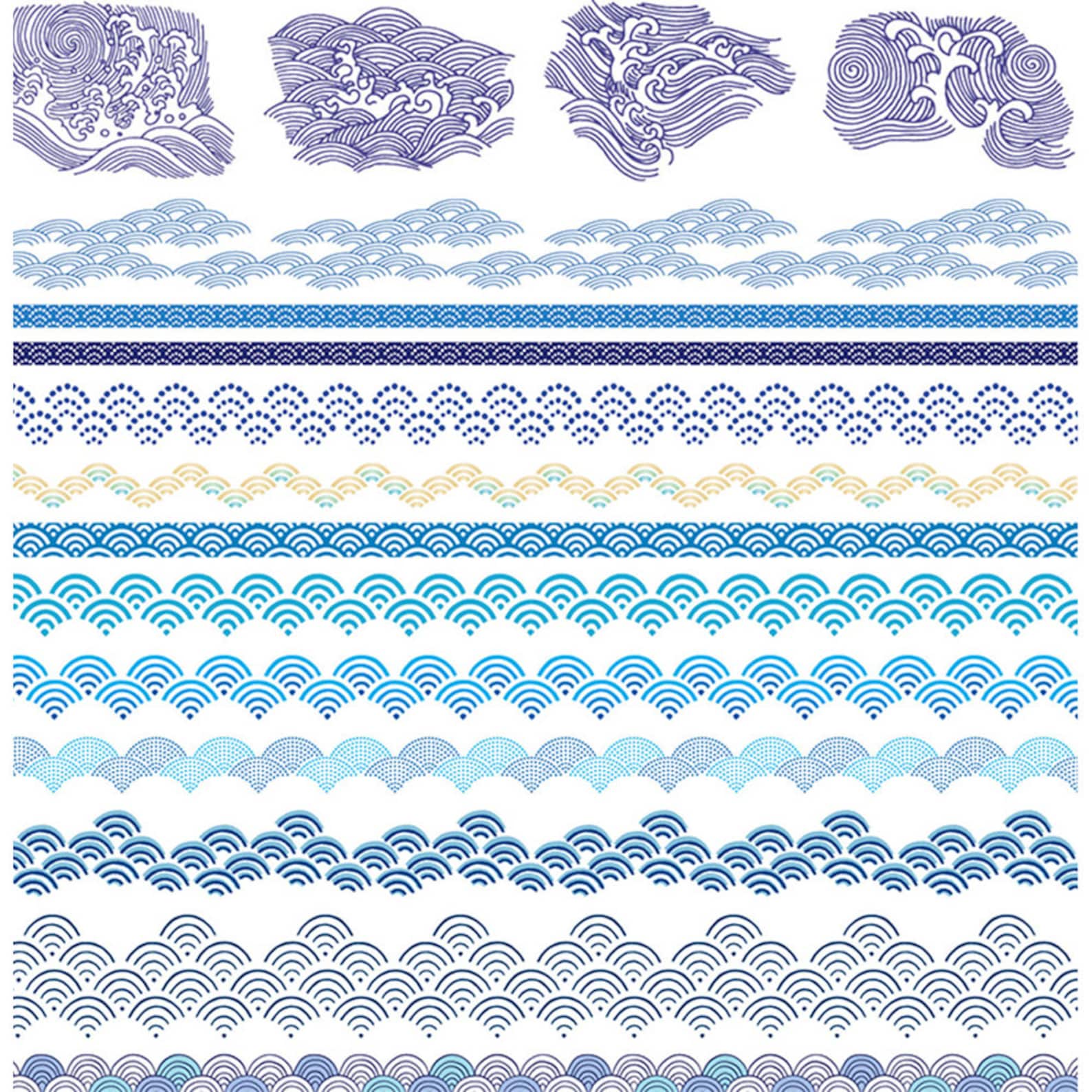 29 Japanese Sea Wave Pattern Illustrator File , Vector Files Chinese ...