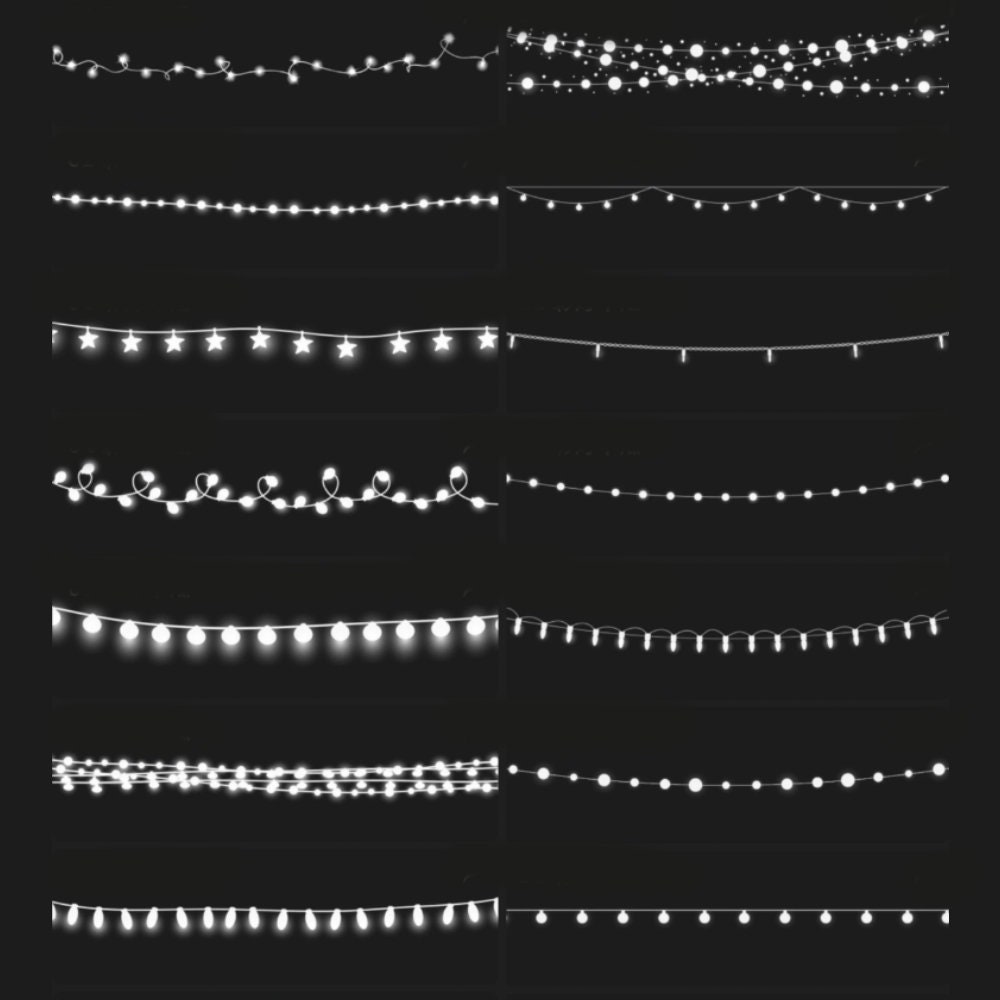 38 Fairy Light Festive String Lights Stamp Brushes for Procreate ...