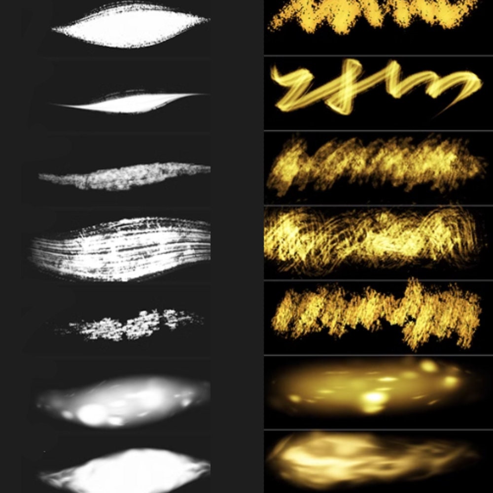 50 Gold Foil Procreate Brushes Gilded Outlines Glitter Makeup Sparkling ...