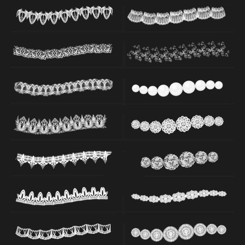 35+ Lace and Bead Brushes for Photoshop & Procreate | Floral Patterns ...