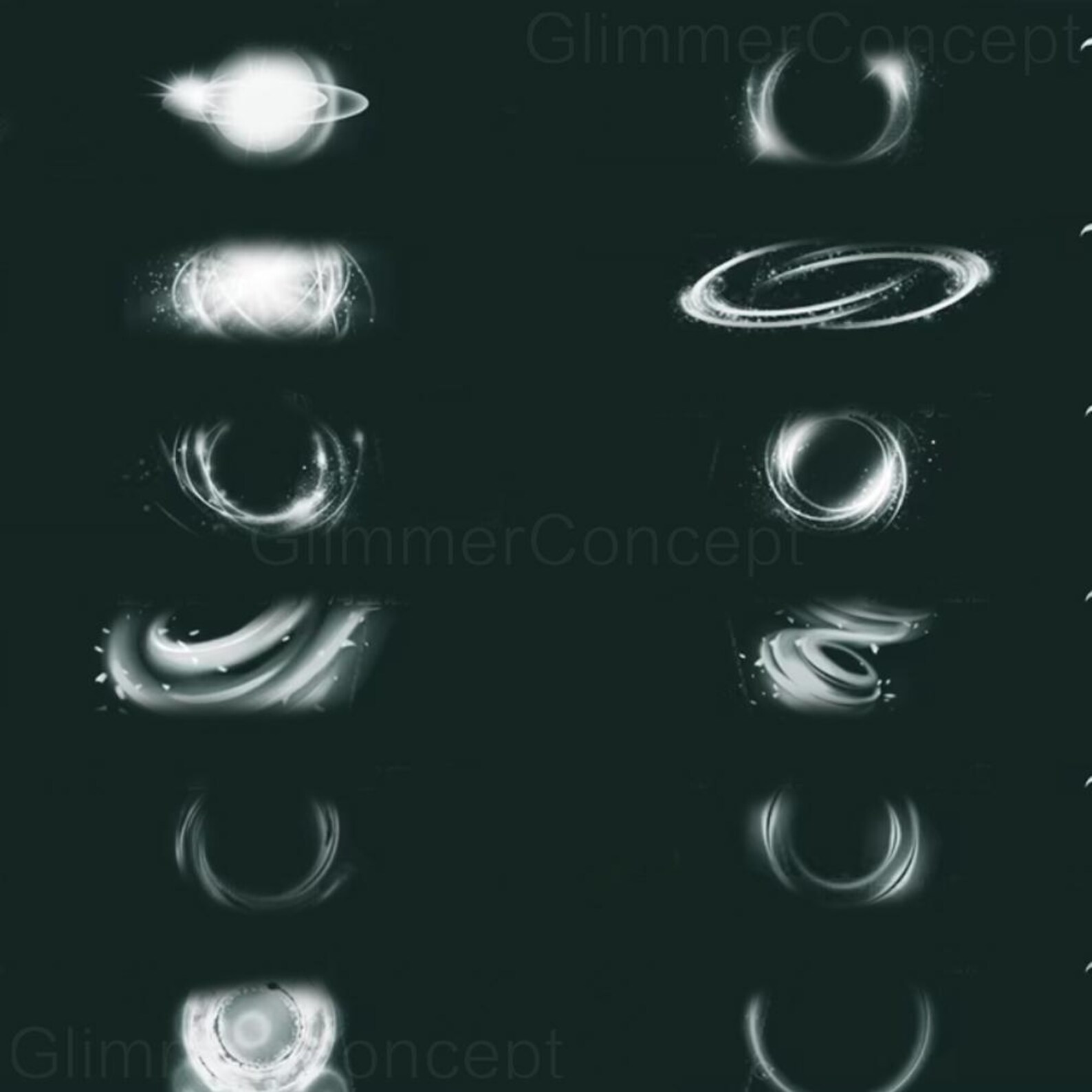 Sci-fi Glow Effect Procreate PS Brushset – Light Ring, Magic Circle ...