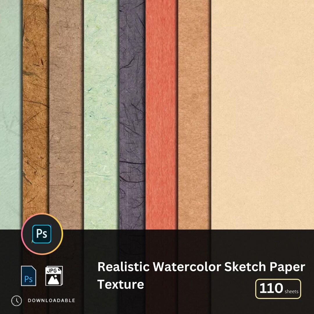 Realistic Sketch Paper Procreate Watercolor Paper Texture | PS ...