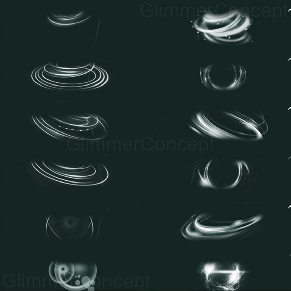 Sci-fi Glow Effect Procreate PS Brushset – Light Ring, Magic Circle ...