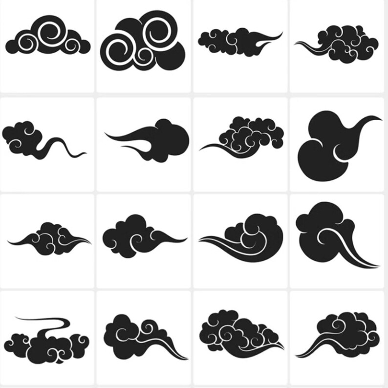 160 Ancient Clouds, Fans, Lantern Patterns Chinese Style Procreate ...