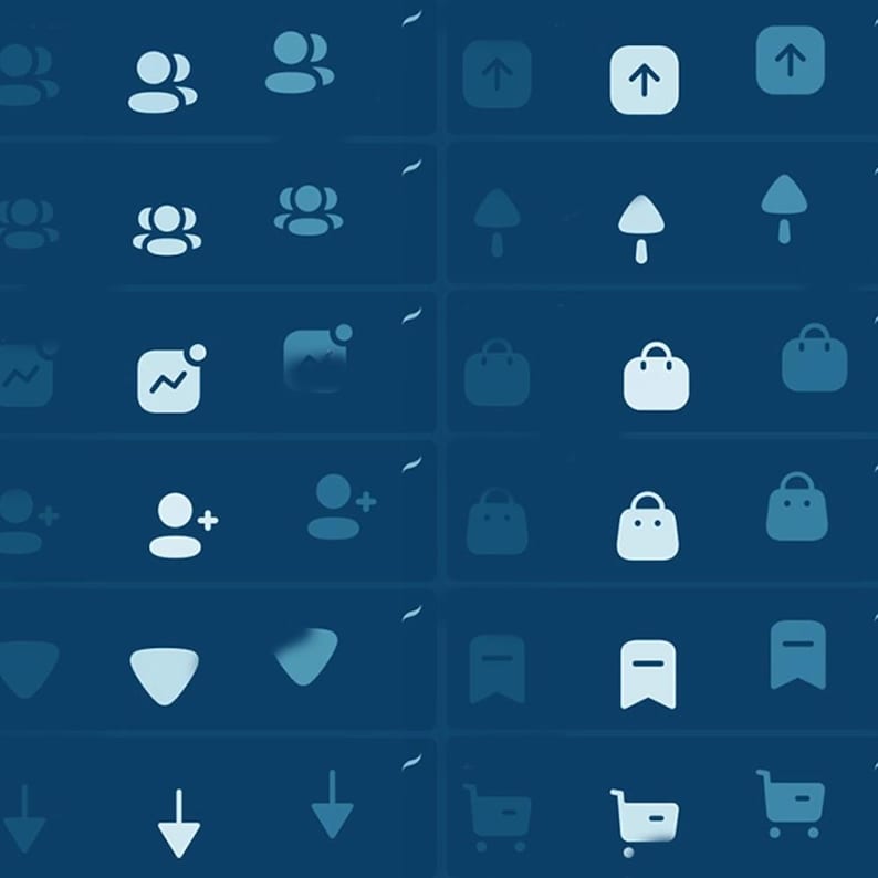 Minimal UI Icons Procreate Photoshop Brushset, Mobile App Elements ...