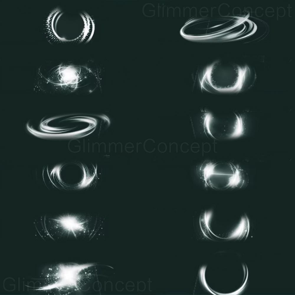 Sci-fi Glow Effect Procreate PS Brushset – Light Ring, Magic Circle ...