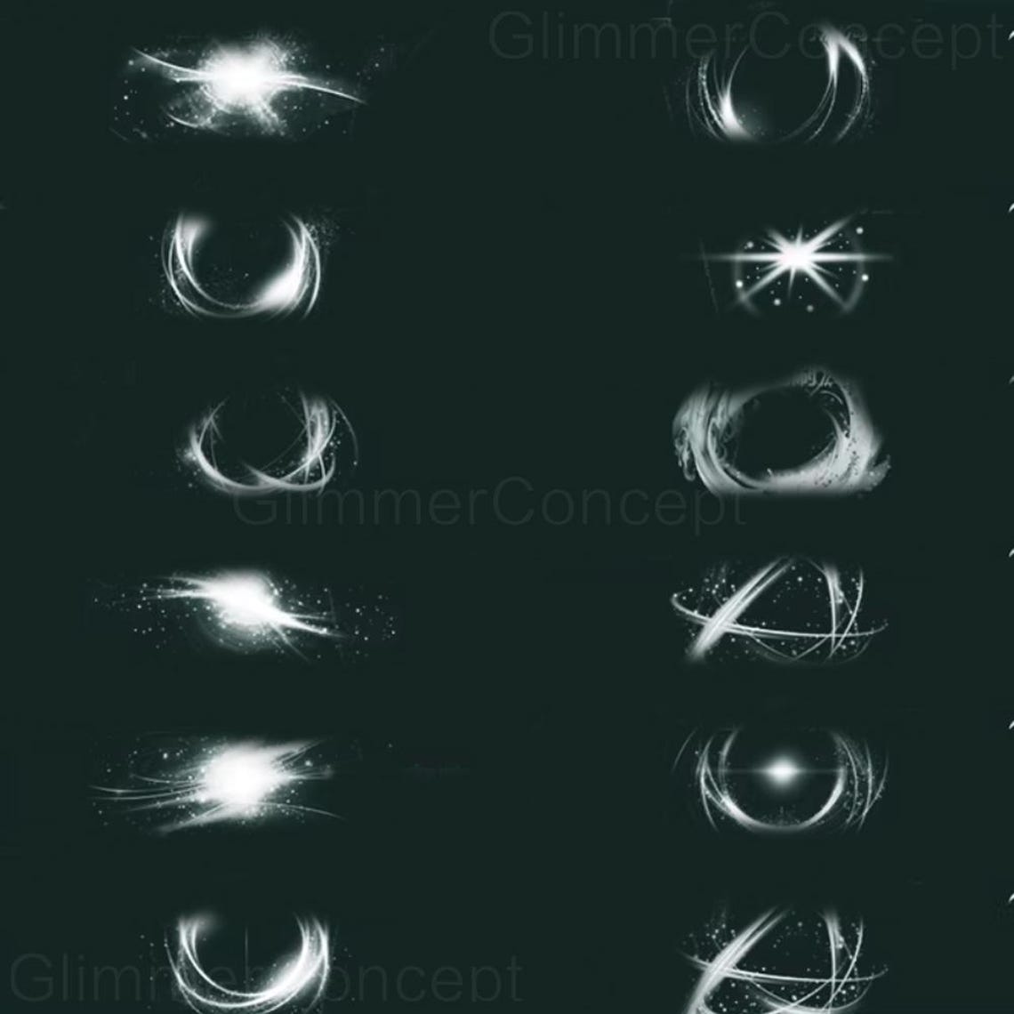 Sci-fi Glow Effect Procreate PS Brushset – Light Ring, Magic Circle ...