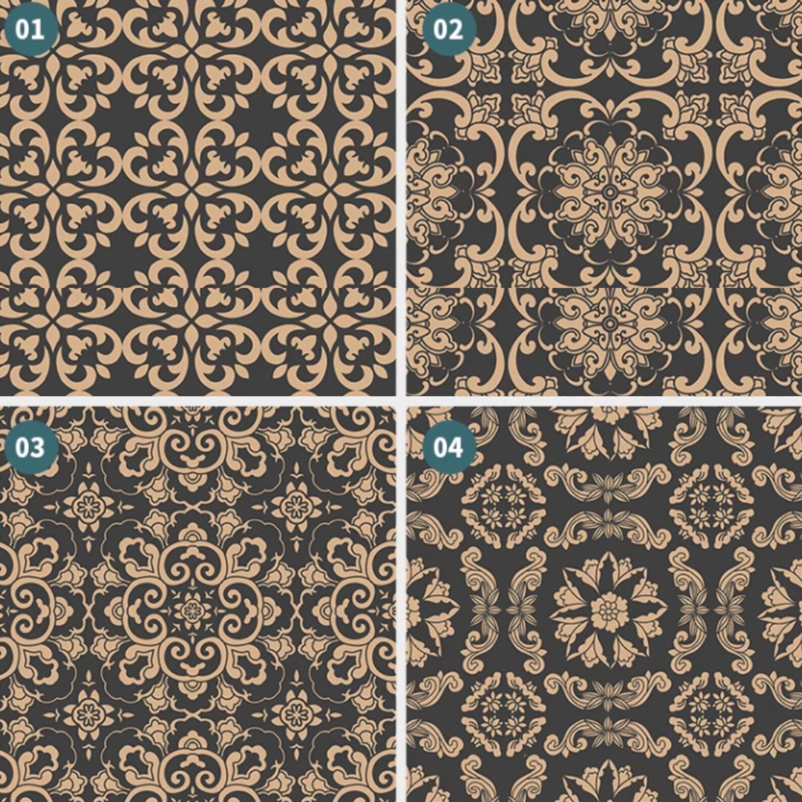 55 Palace Floor Tiles Pattern Procreate & Photoshop Brushes Vintage ...