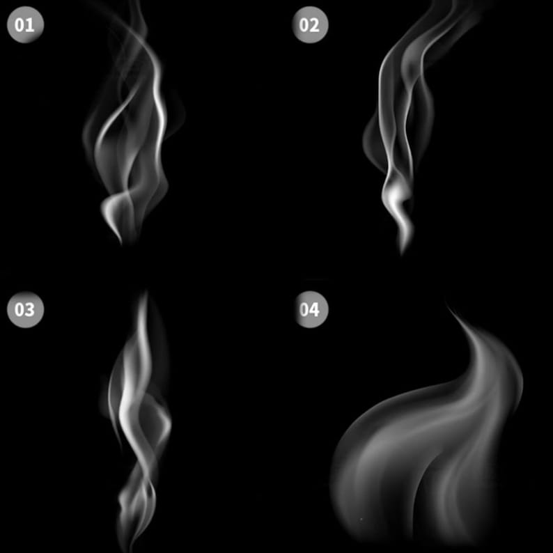 40 Mystical Smoke & Vapor Procreate Brush Set: Steamy Clouds, Heart ...