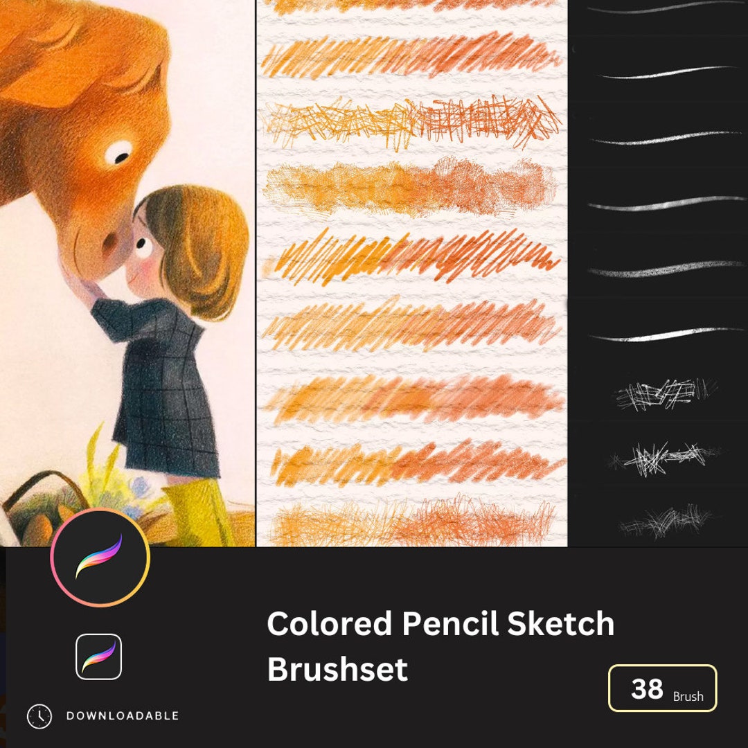 38 Procreate Colored Pencil Sketch Brushes | Illustration, Textured ...