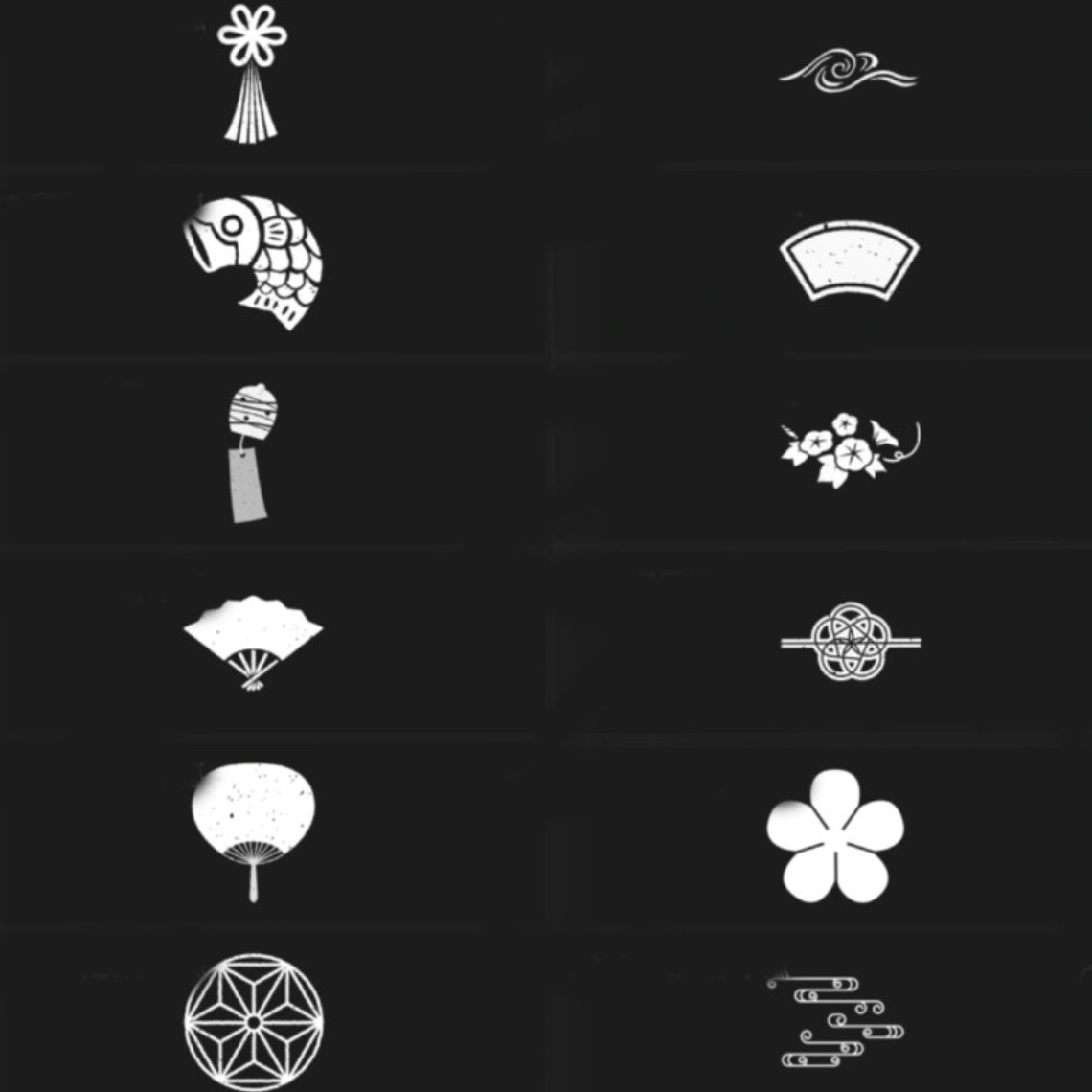 60 Japanese Style Pattern Brushes for PS & Procreate | Cute Planner ...