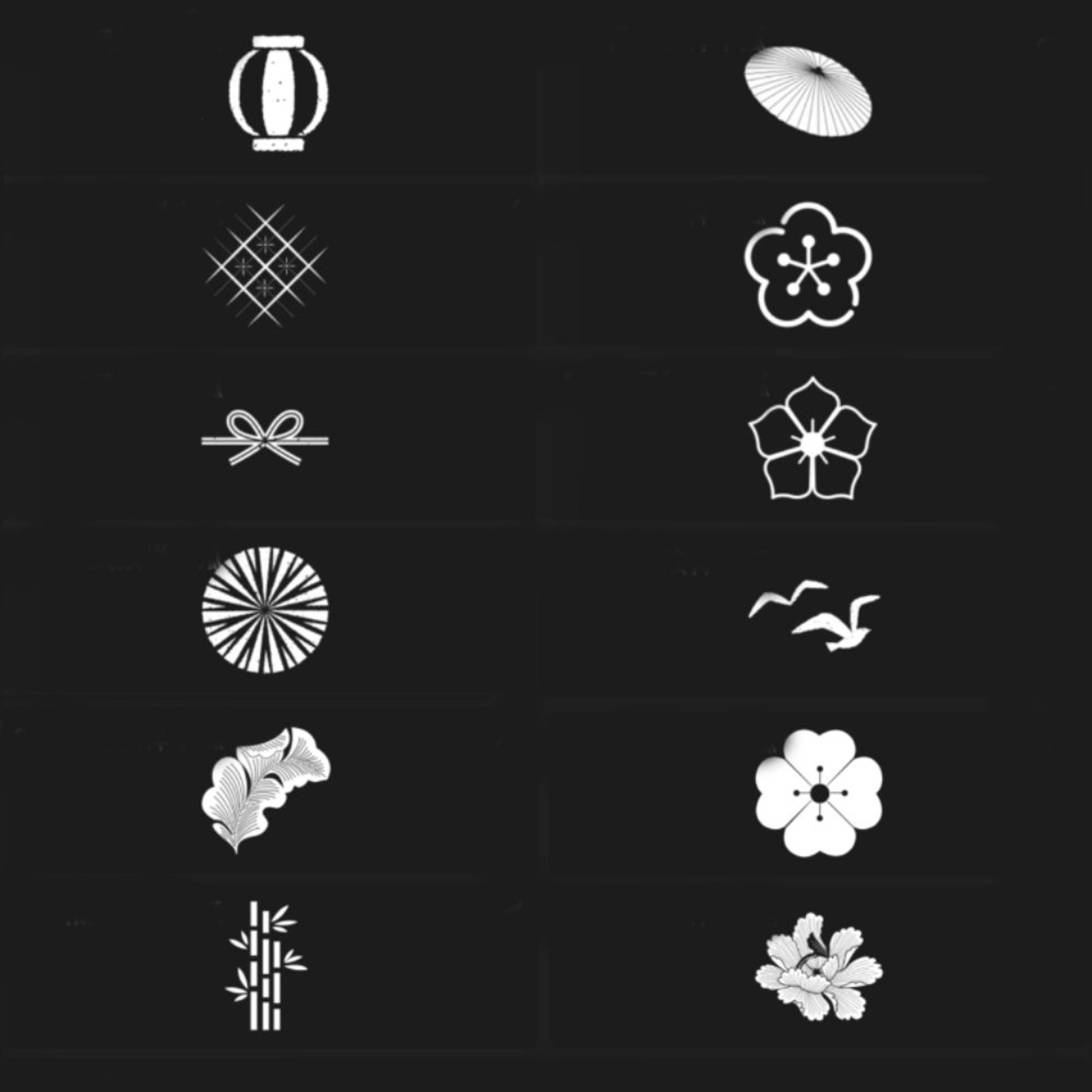 60 Japanese Style Pattern Brushes for PS & Procreate | Cute Planner ...
