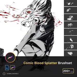 200+ Comic Blood Splatter Stamp Brushes Procreate Blood Splash Brush ...