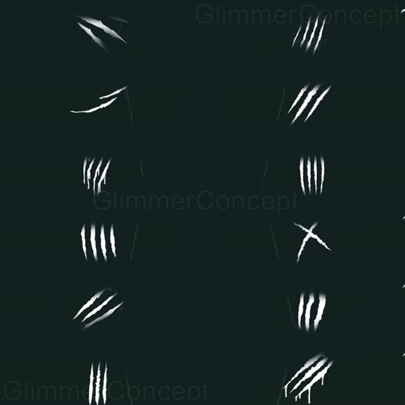 Animal Monster Claw Marks & Scratches Procreate PS Brushset for ...
