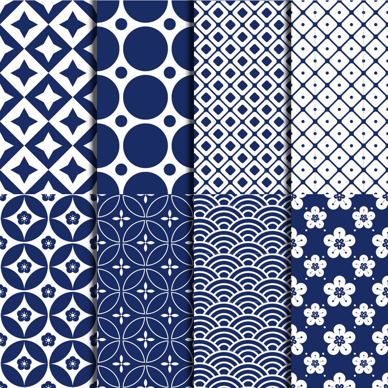 Japanese Ocean Wave Texture Bundle Water Ripple Pattern Background Set ...