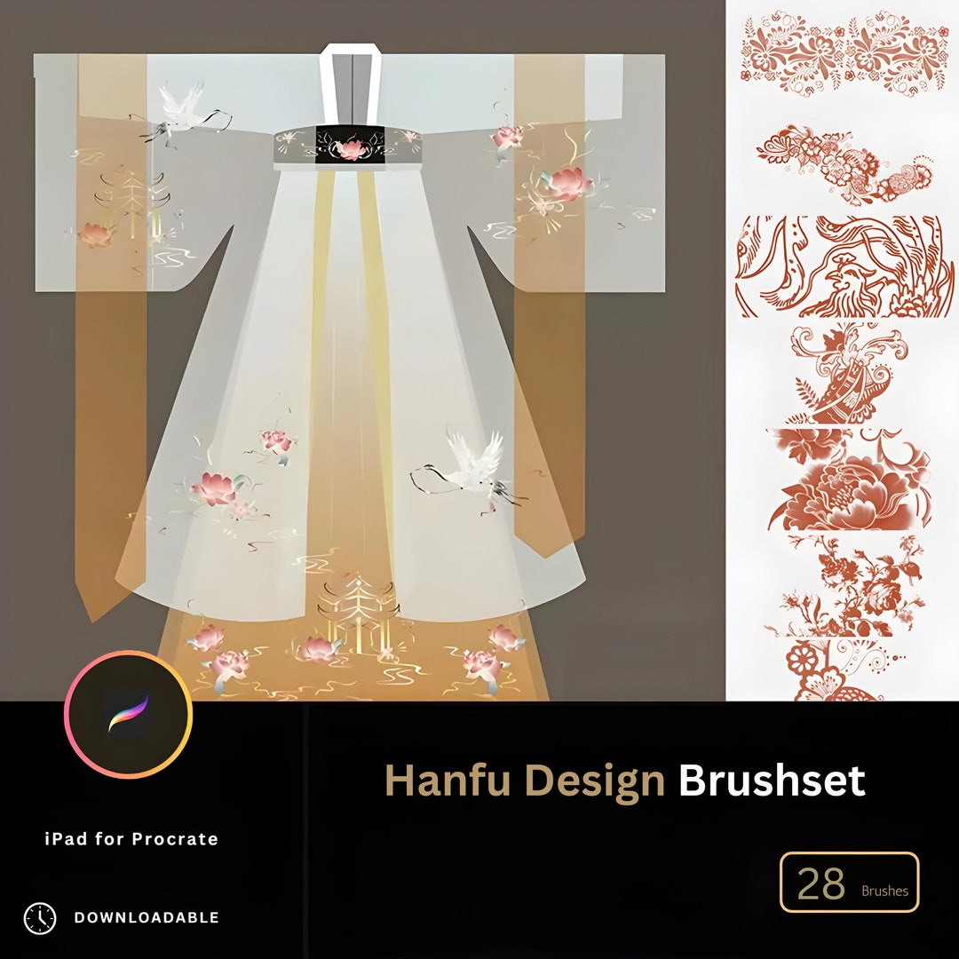 28 Hanfu Designbrushset Oriental Cloth Brushes Ancient Japanese ...