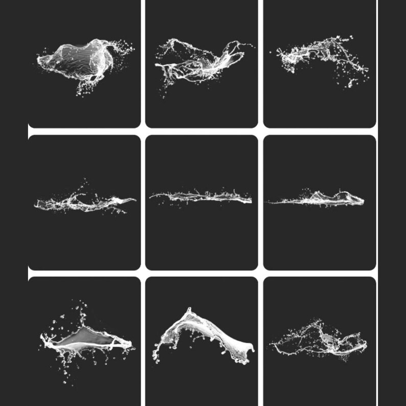 70+ Splash Effects Procreate & PS Brushset | Water Droplets, Splashing ...