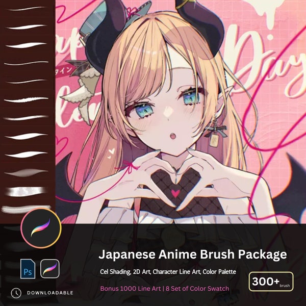Anime Line Art Brushes - Etsy UK