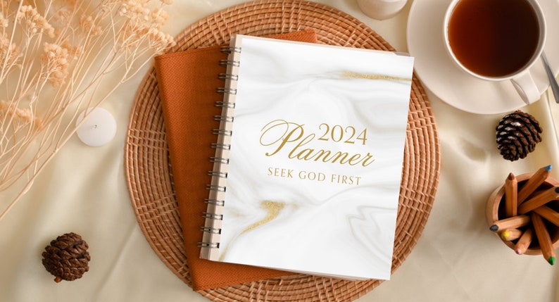 2024 Christian Monthly Planner Printable Monthly Calendar Chic Gold ...