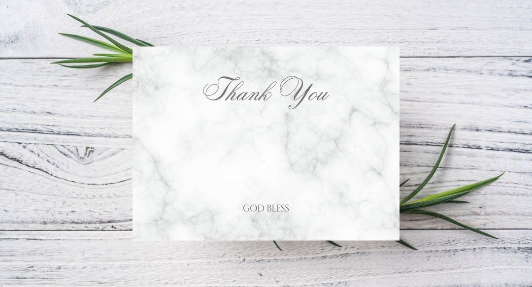 Christian Thank You Card | God Bless | Flat Printable Thank You | Chic ...