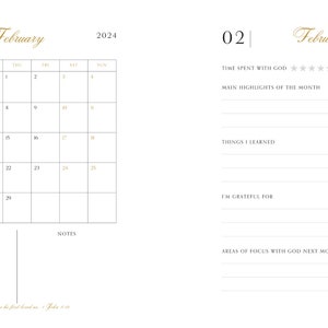 2024 Christian Monthly Planner Printable Monthly Calendar Chic Gold ...