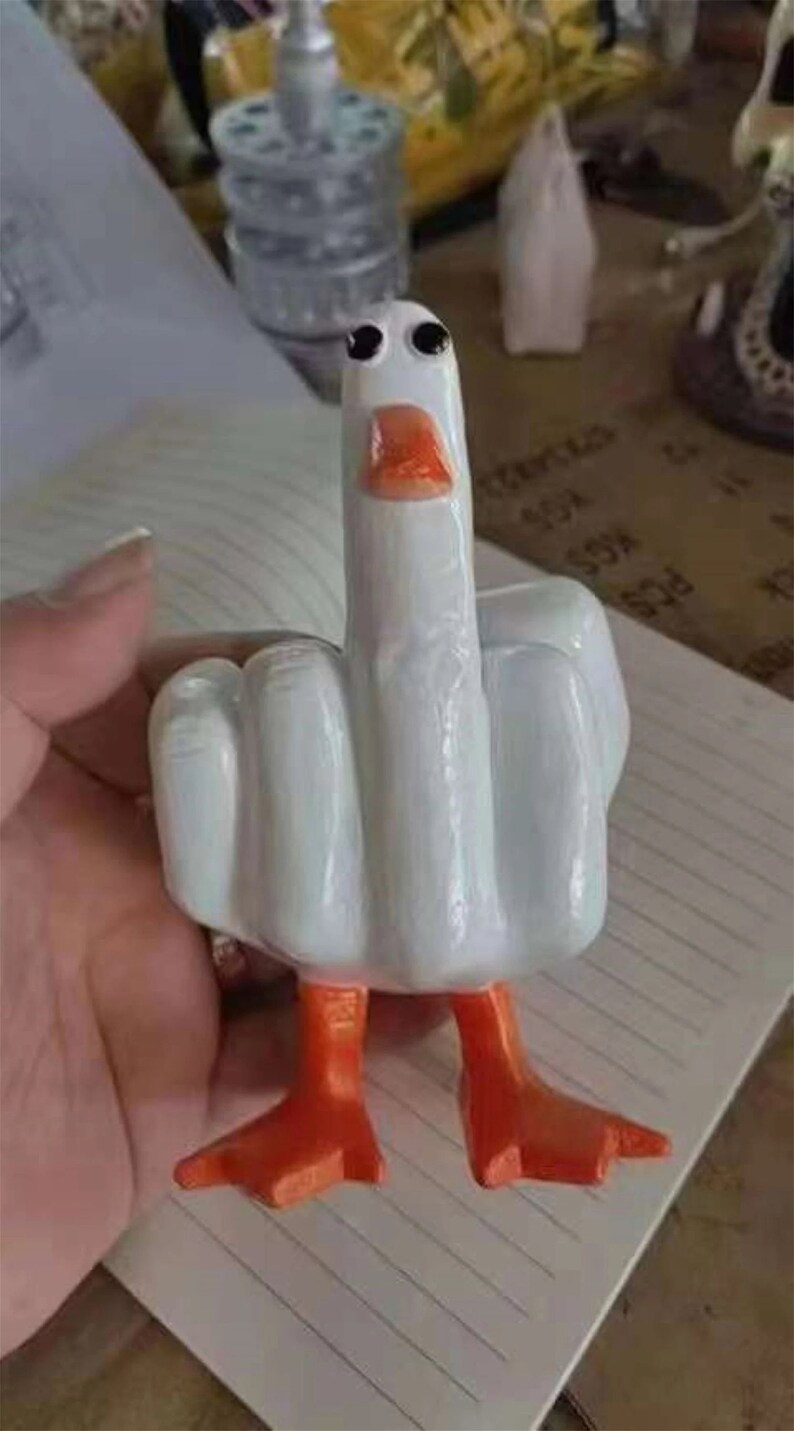 Duck You Statue, Duck You Resin Meme Ornament, Funny Goose Sculpture ...