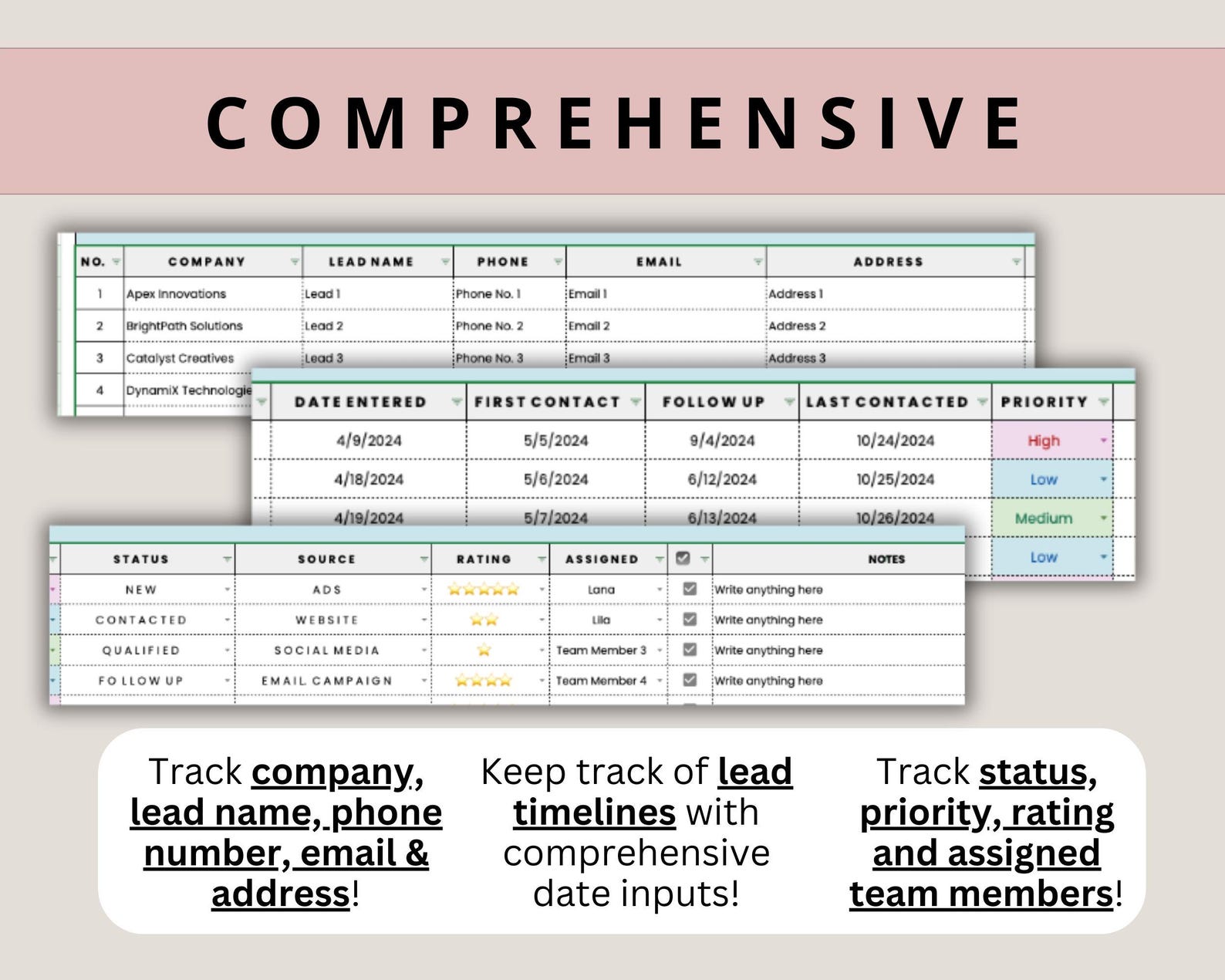 Lead Tracker Spreadsheet Google Sheets Sales Digital Client List ...