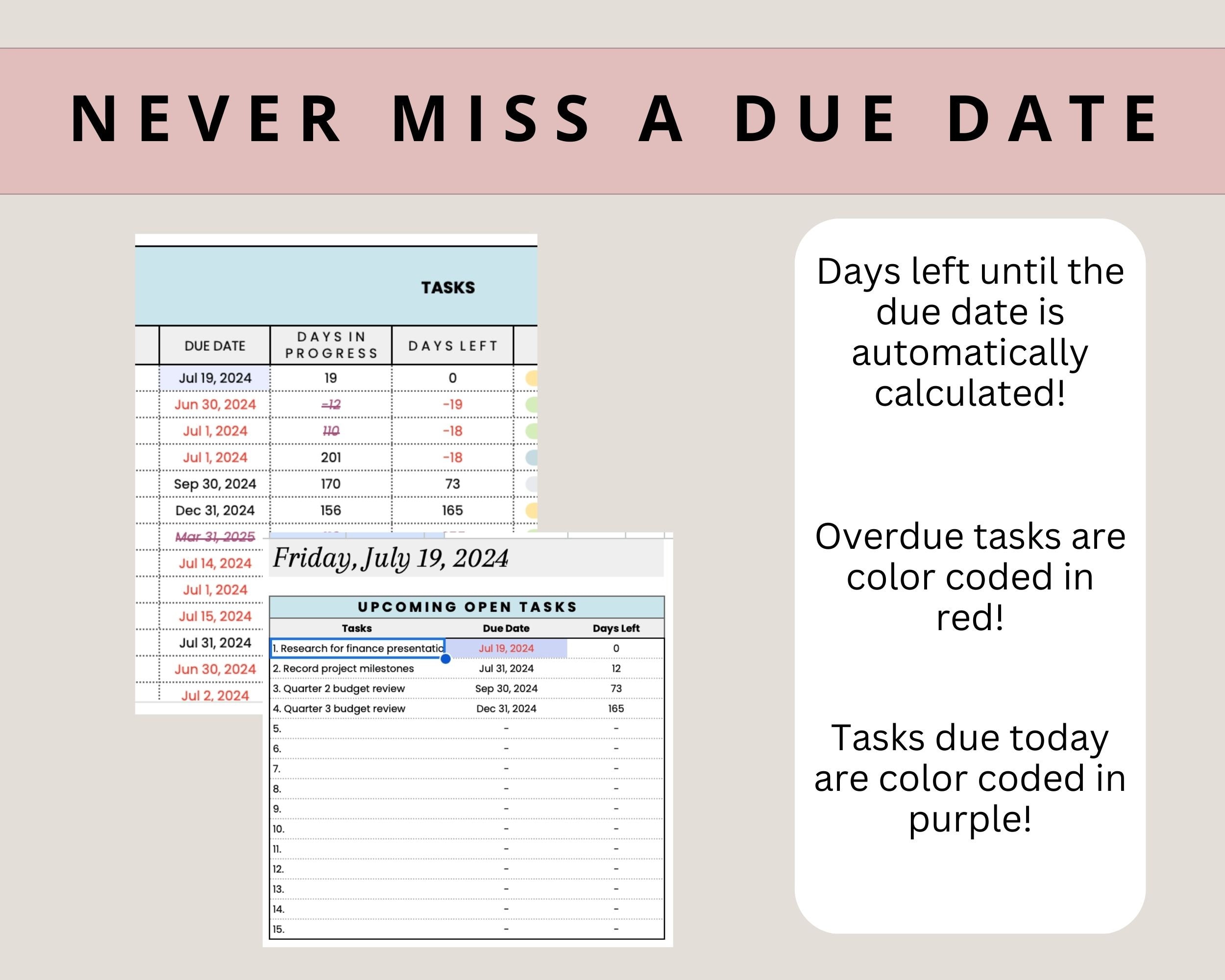 Task Tracker Spreadsheet Google Sheets to Do List Template Task ...