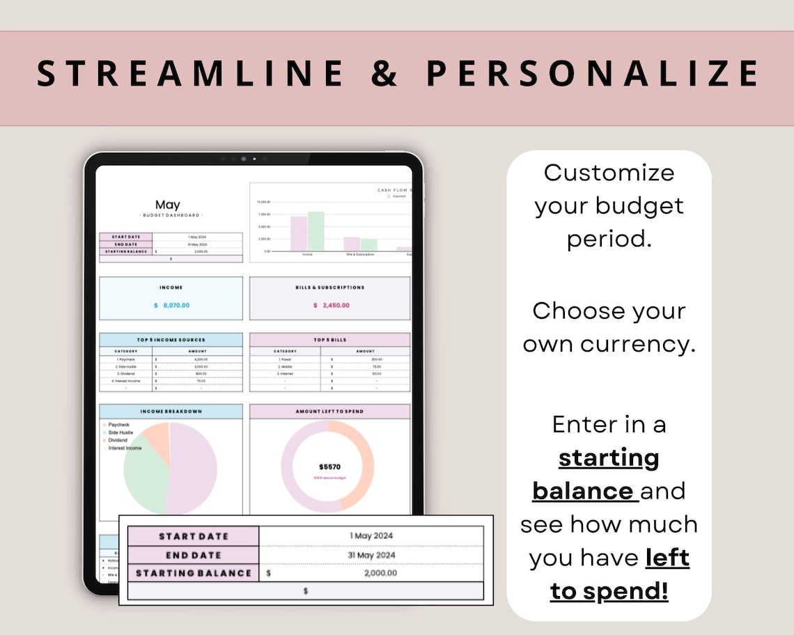 Monthly Budget Planner Google Sheet Budget Spreadsheet Paycheck Budget ...