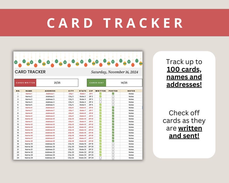 Christmas Gift Tracker Google Sheets Spreadsheet Xmas Budget Planner ...