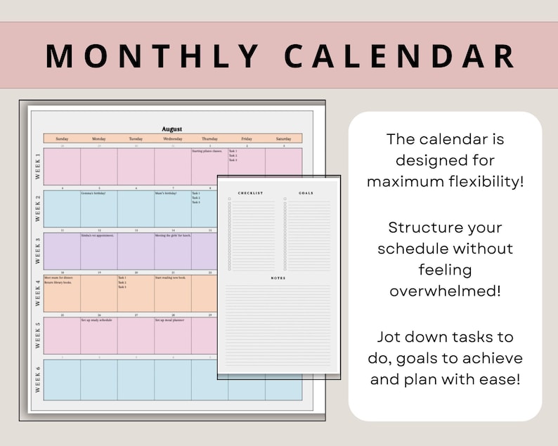 Digital Planner Spreadsheet Google Sheets Time Blocking Monthly ...
