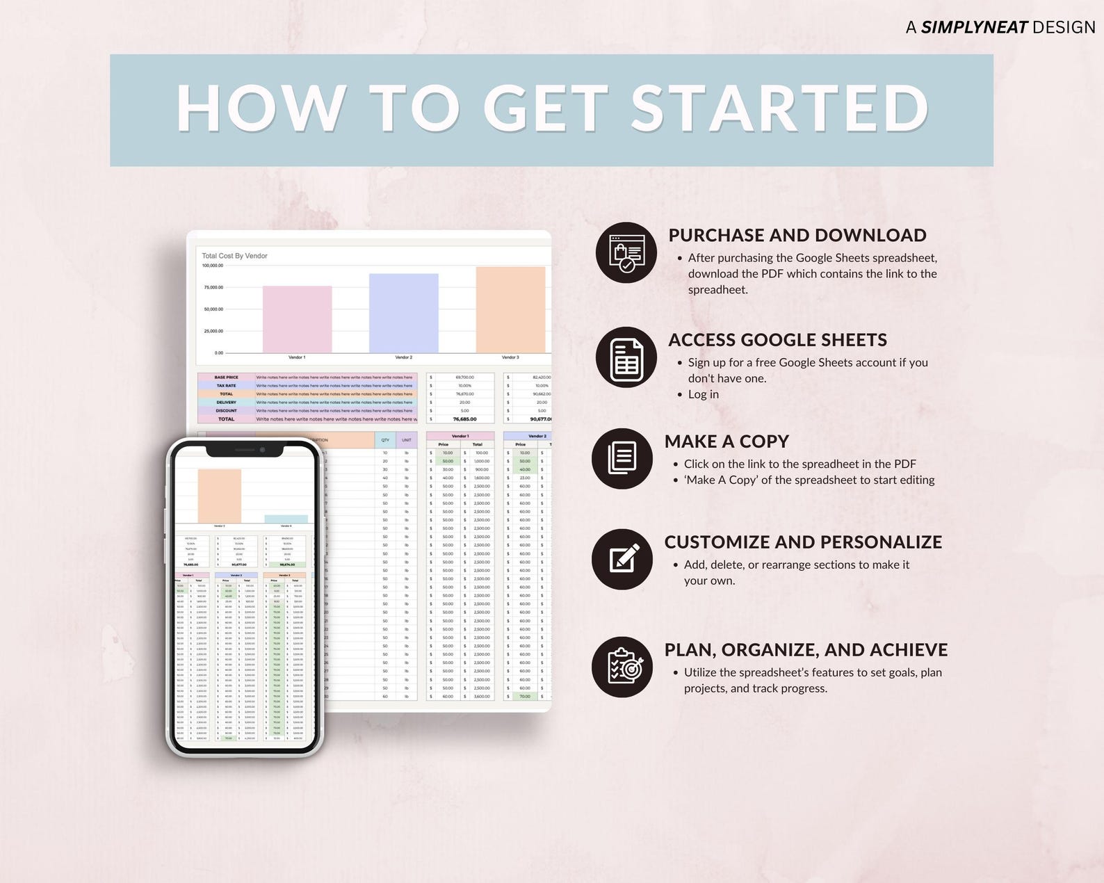 Vendor Comparison Spreadsheet Google Sheets Cost Analysis Tool Price ...