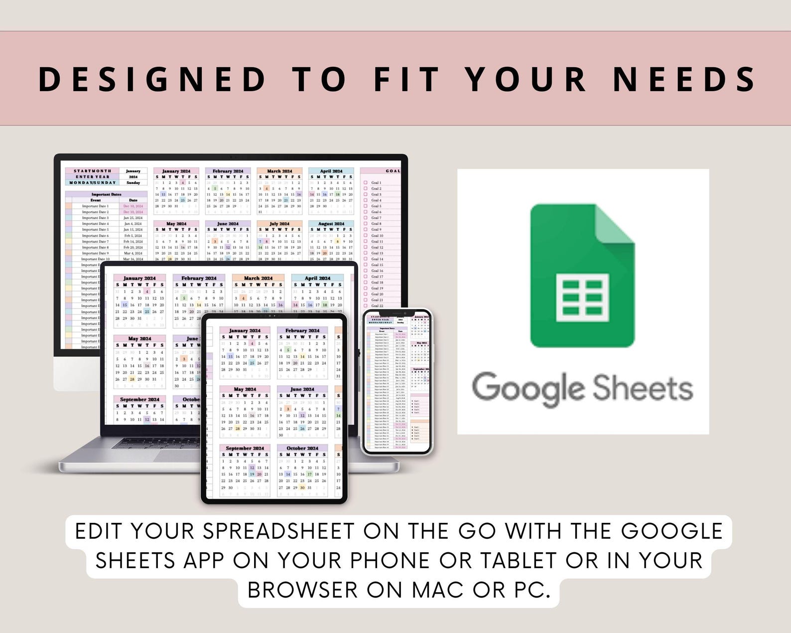 Yearly Calendar Spreadsheet Google Sheets Annual Schedule to Do List ...