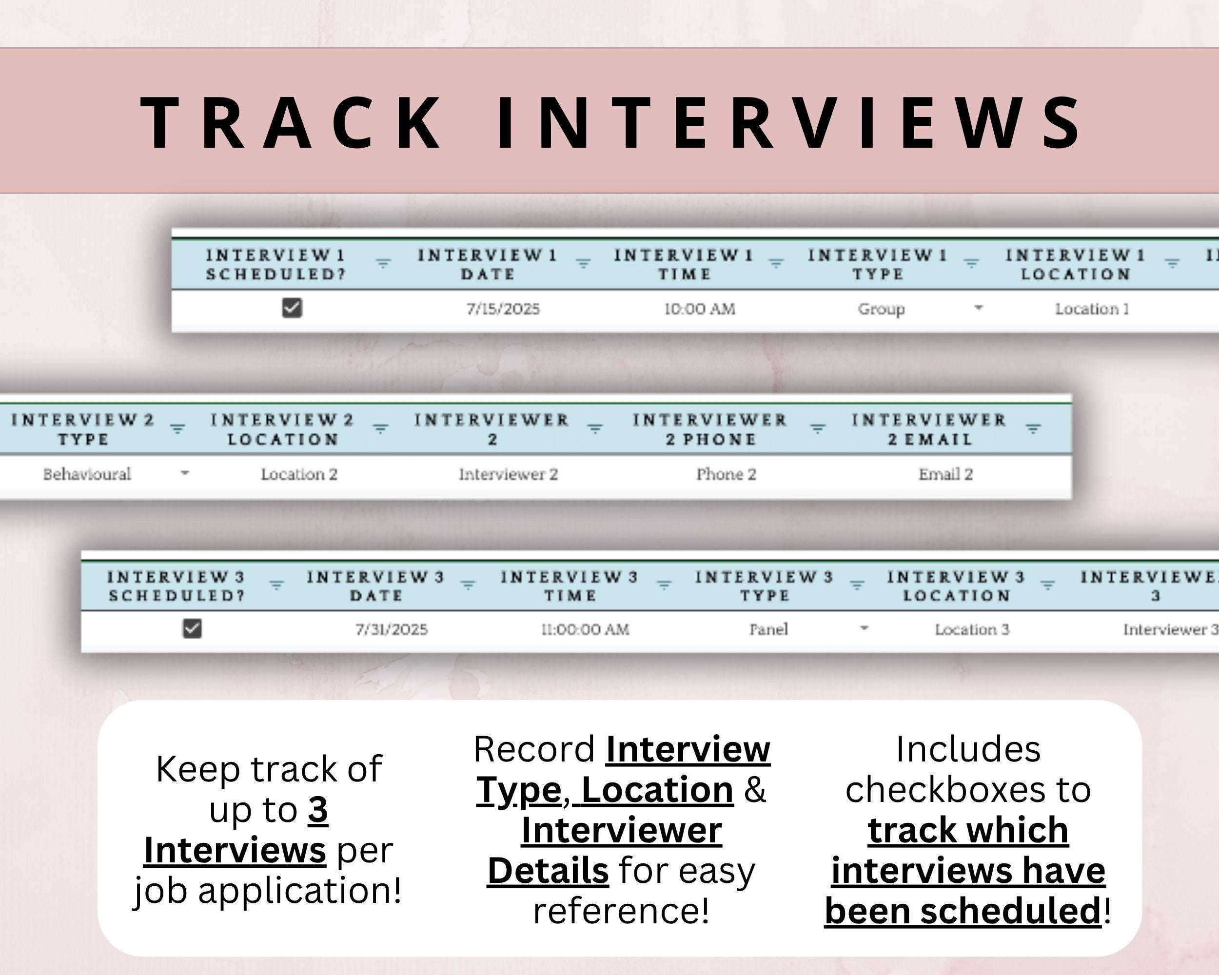 Job Application Tracker Google Sheets Job Planner Interview Job Search ...