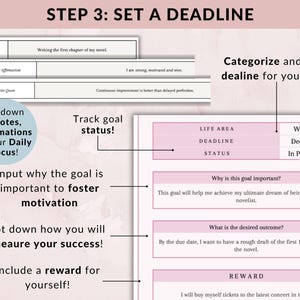 Goal Planner Google Sheets Spreadsheet Simple Goal Tracker SMART Goal ...