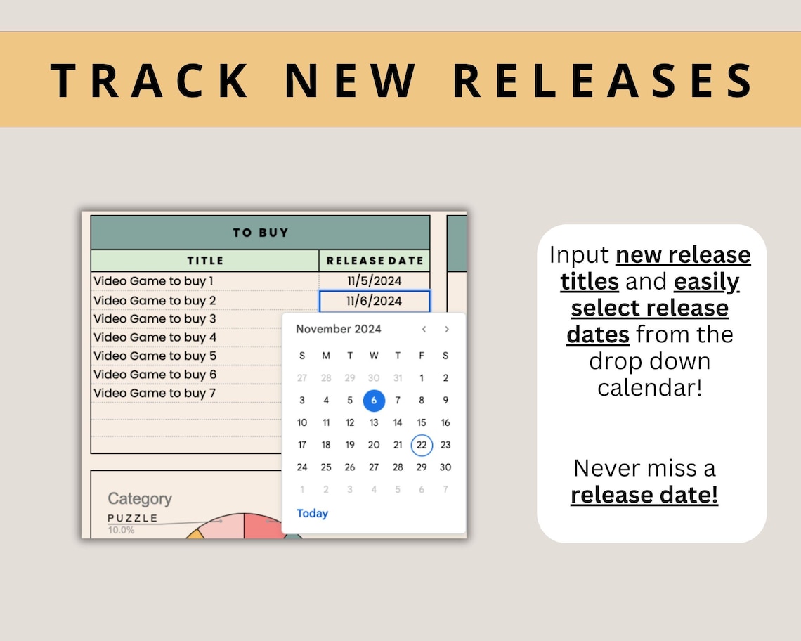 Gaming Tracker Google Sheets Video Game Log Spreadsheet Gaming Planner ...