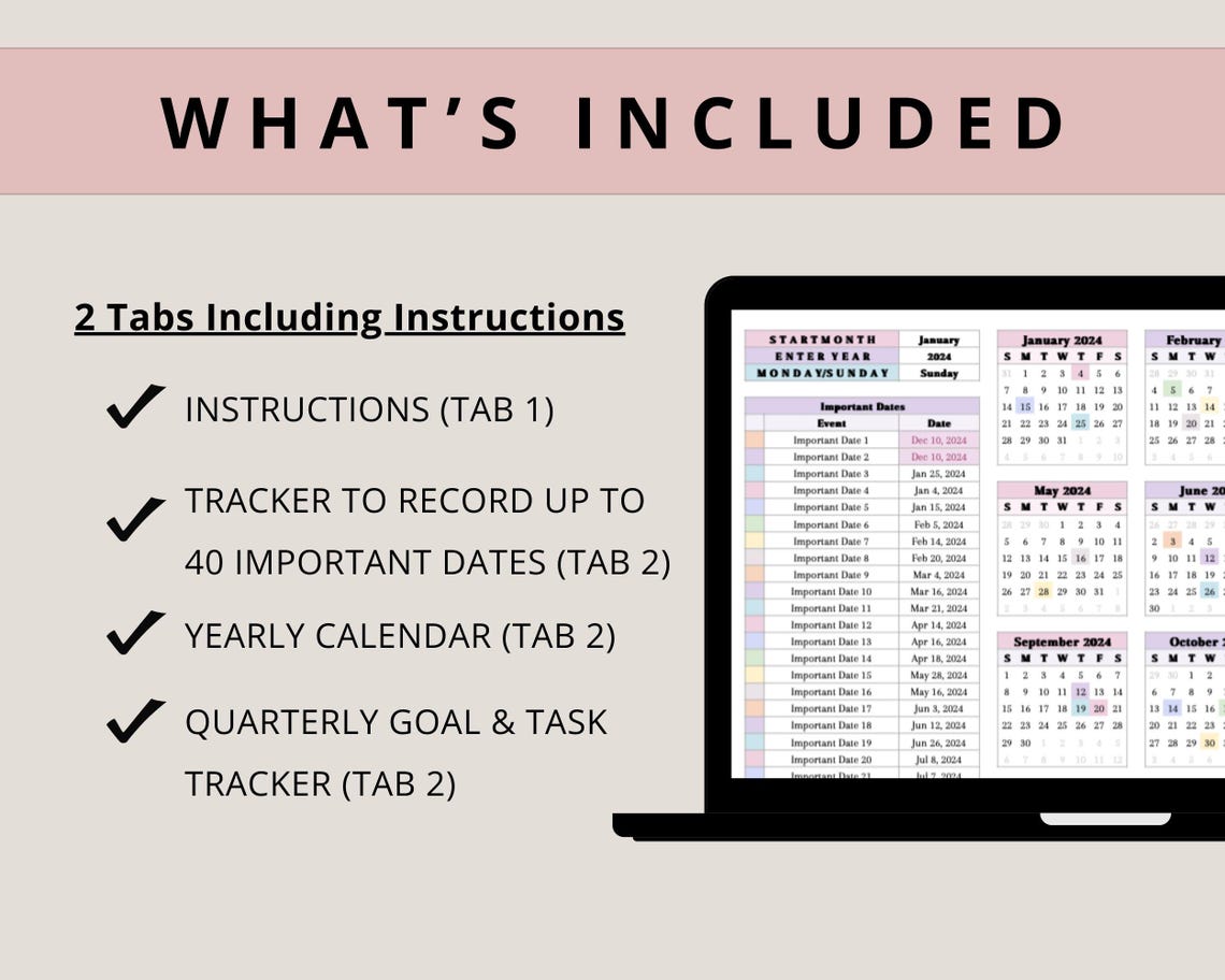 Yearly Calendar Spreadsheet Google Sheets Annual Schedule to Do List ...