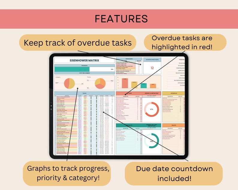 Eisenhower Matrix Google Sheets Spreadsheet Priority Matrix Template ...