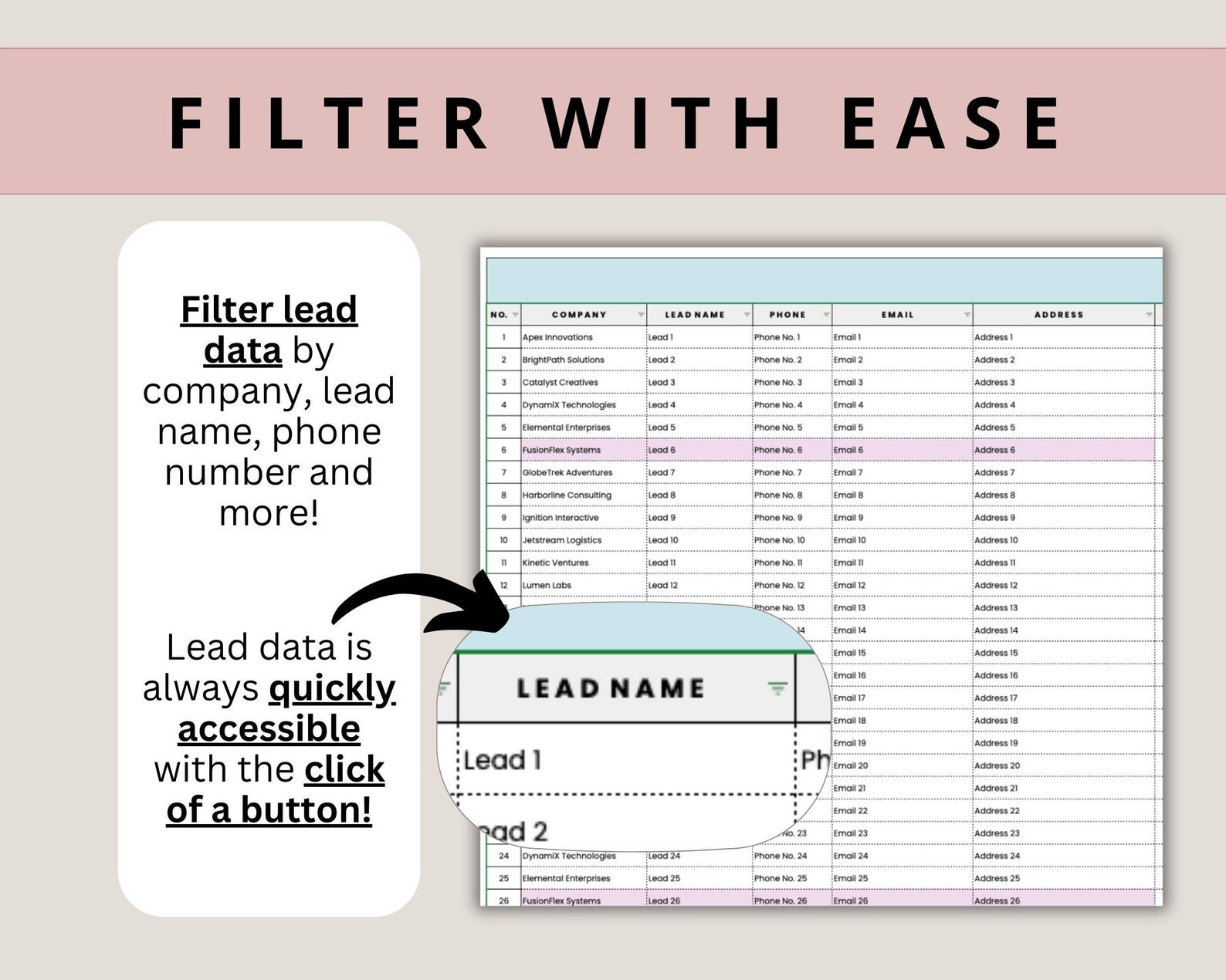 Lead Tracker Spreadsheet Google Sheets Sales Digital Client List ...